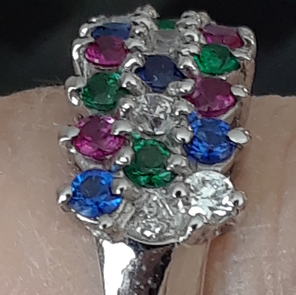 manufacturer (usa) | Jewelry | New Sz7 Ruby Emerald Sapphire Topaz 925 ...